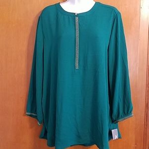 JM Collection | Tops | Nwt Jm Collection Xl Back Pleated Dressy Blouse ...